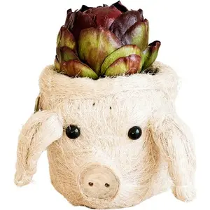 LIKHA Animal Head Coco Coir Planters - Natural White