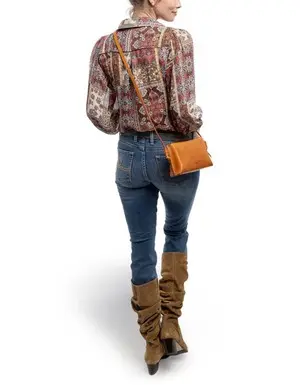 OLD TREND Genuine Leather Everyday Crossbody Bag - Caramel