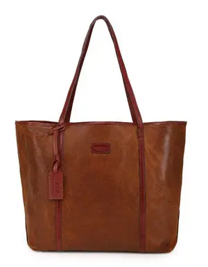 OLD TREND Alder Genuine Leather Shoulder Tote - Tan