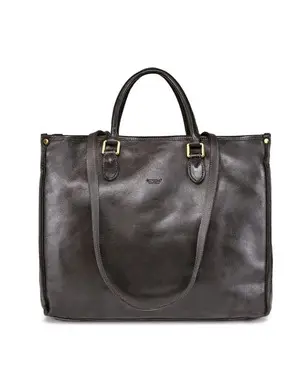 OLD TREND Clivia Leather Carryall Tote - Grey