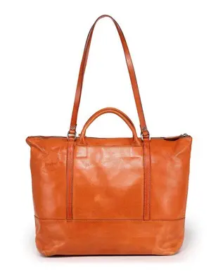 OLD TREND Crocus Genuine Leather Carryall Tote - Caramel
