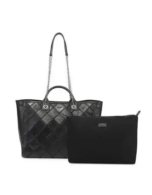 OLD TREND Mermaid Genuine Leather Oversized Tote - Black
