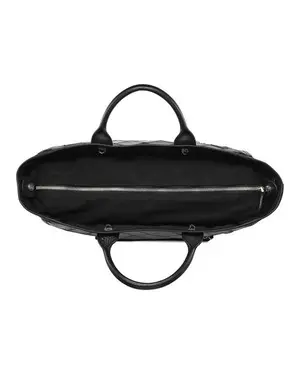 OLD TREND Mermaid Genuine Leather Oversized Tote - Black