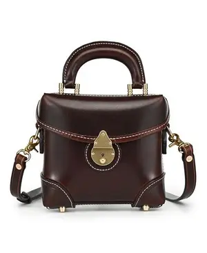 OLD TREND Azalea Genuine Leather Box Crossbody - Brown