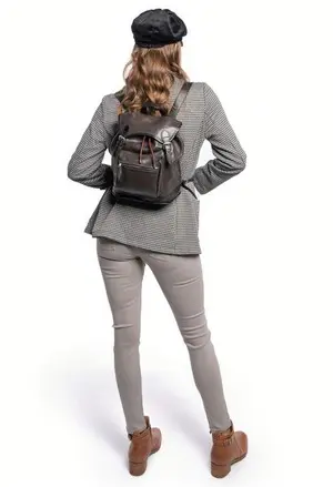 OLD TREND Ficus Leather Backpack - Grey