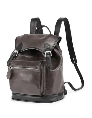 OLD TREND Ficus Leather Backpack - Grey