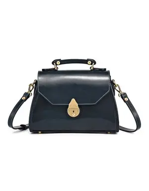 OLD TREND Laurel Genuine Leather Classic Satchel - Navy