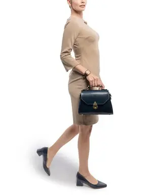 OLD TREND Laurel Genuine Leather Classic Satchel - Navy