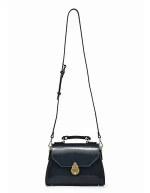 OLD TREND Laurel Genuine Leather Classic Satchel - Navy