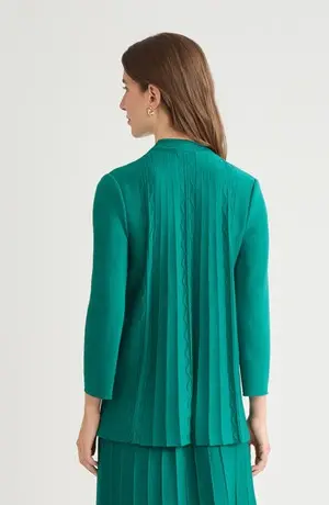 Ming Wang Tonal Multi-stitch Flared Soft Knit Tunic