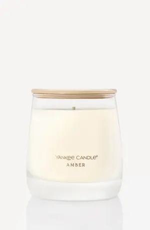 YANKEE CANDLE Amber Premium Jar Candle - White