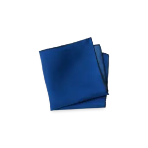 PAUL FREDRICK Solid Silk Pocket Square - Blue