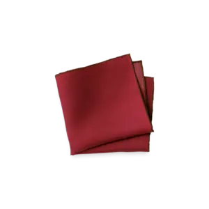 PAUL FREDRICK Solid Silk Pocket Square - Burgundy