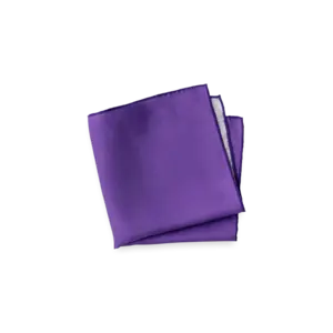 PAUL FREDRICK Solid Silk Pocket Square - Purple