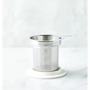 SAMOVAR TEA Stainless Steel Tea Infuser With White Lid - Silver