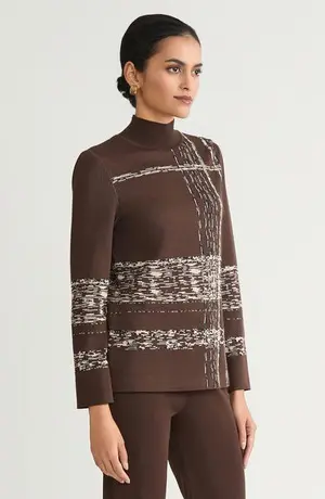 Ming Wang Jacquard Knit Tunic