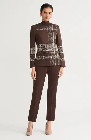 Ming Wang Jacquard Knit Tunic