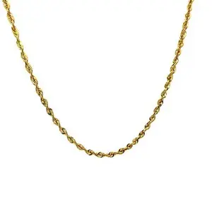 ANCONA JEWELRY 14k Gold Diamond Cut Rope Chain 4mm Inches - Yellow