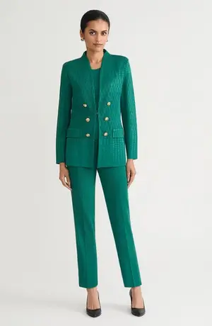 Ming Wang Multi-stitch Knit Tailored Jacket