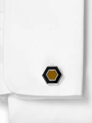 PAUL FREDRICK Enamel Hexagon Cufflinks