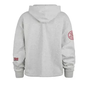 '47 San Francisco 49ers High Hopes Long Sleeve Cropped Hoodie - Heather Gray