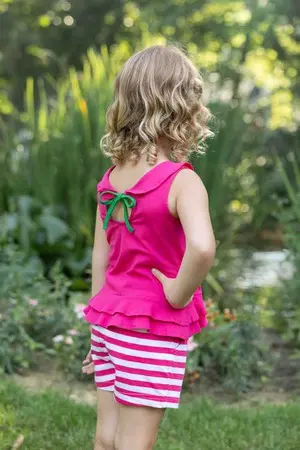 FLORENCE EISEMAN Knit Top With Flower And Short Set