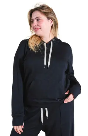 POPLINEN Plus Betty Modal Hoodie - Black