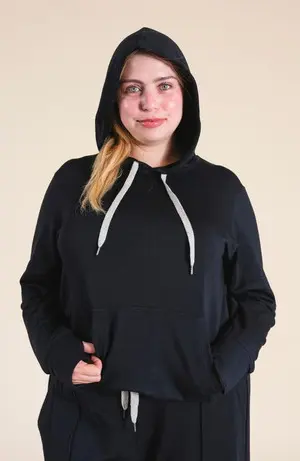 POPLINEN Plus Betty Modal Hoodie - Black