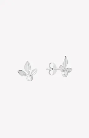RIZEN JEWELRY Olive Leaf Stud Earring - Sterling Silver