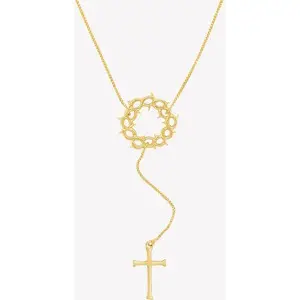 RIZEN JEWELRY Crown Of Thorns Y Necklace - 18k Gold Plated