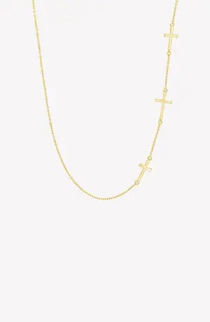 RIZEN JEWELRY Calvary Cross Necklace - 18k Gold Plated