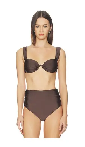 Simkhai Anniston Bikini Top - Chocolate