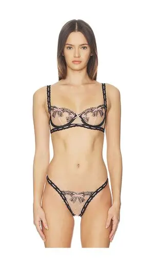 For Love & Lemons Love Letters Underwire Bra In ,pink - Black