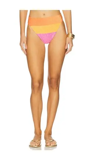 Beach Riot Alexis Bikini Bottom - Famous Tangerine & Blossom Shine