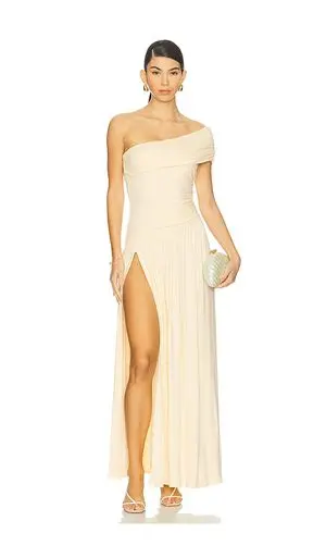 RUNAWAY THE LABEL Larsen One Shoulder Maxi Dress - Lemon