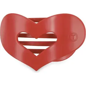 TELETIES Flat Heart Hair Clip - Red