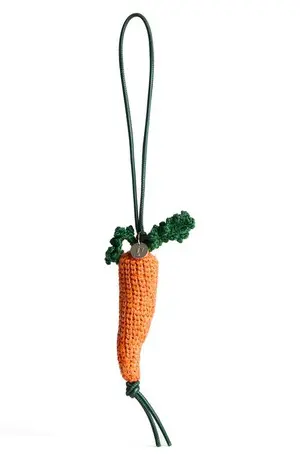 JW Anderson Crocheted Carrot Mercerized Cotton Bag Charm - Orange