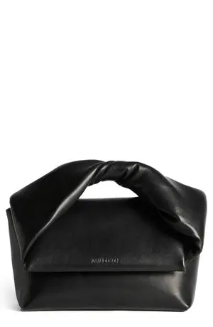 JW Anderson Midi Twister Leather Handbag - Black