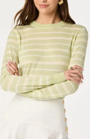 Astr The Label Stripe Crewneck Sweater