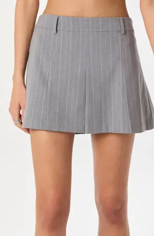 Astr The Label Pleated Stripe Miniskirt