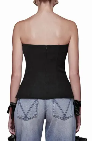 Avec Les Filles Contrast Bow Strapless Top