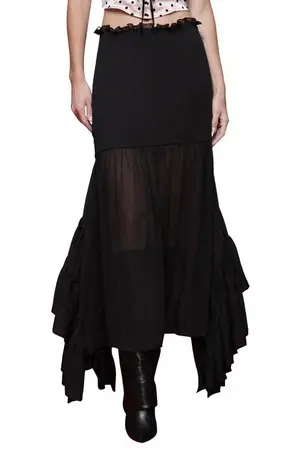 Avec Les Filles Handkerchief Hem Occasion Skirt