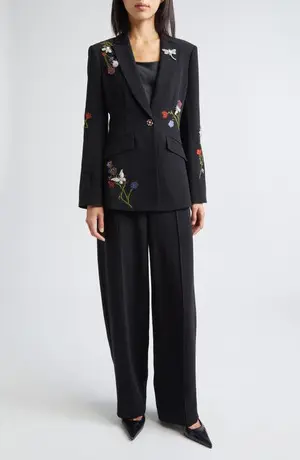Cinq À Sept Whispering Vines Embellished Blazer
