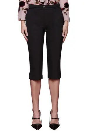 Avec Les Filles High-waist Capri Pants With Belt