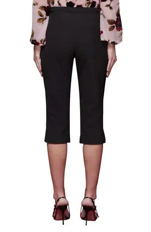 Avec Les Filles High-waist Capri Pants With Belt