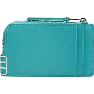 JW Anderson Loafer Leather Zip Wallet - Turquoise