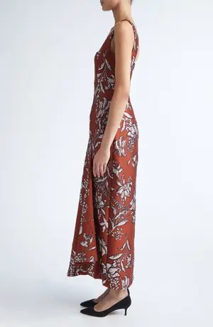 Lela Rose Metallic Floral Brocade Gown