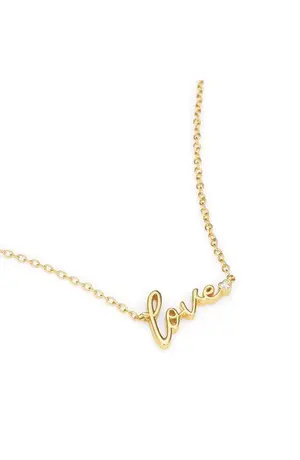 Kurt Geiger Love Script Pendant Necklace - Gold