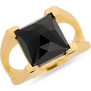 DEAN DAVIDSON Mini Plaza Onyx Signet Ring - Yellow Gold/onyx