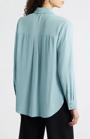 Eileen Fisher Collared Silk Button-down Shirt